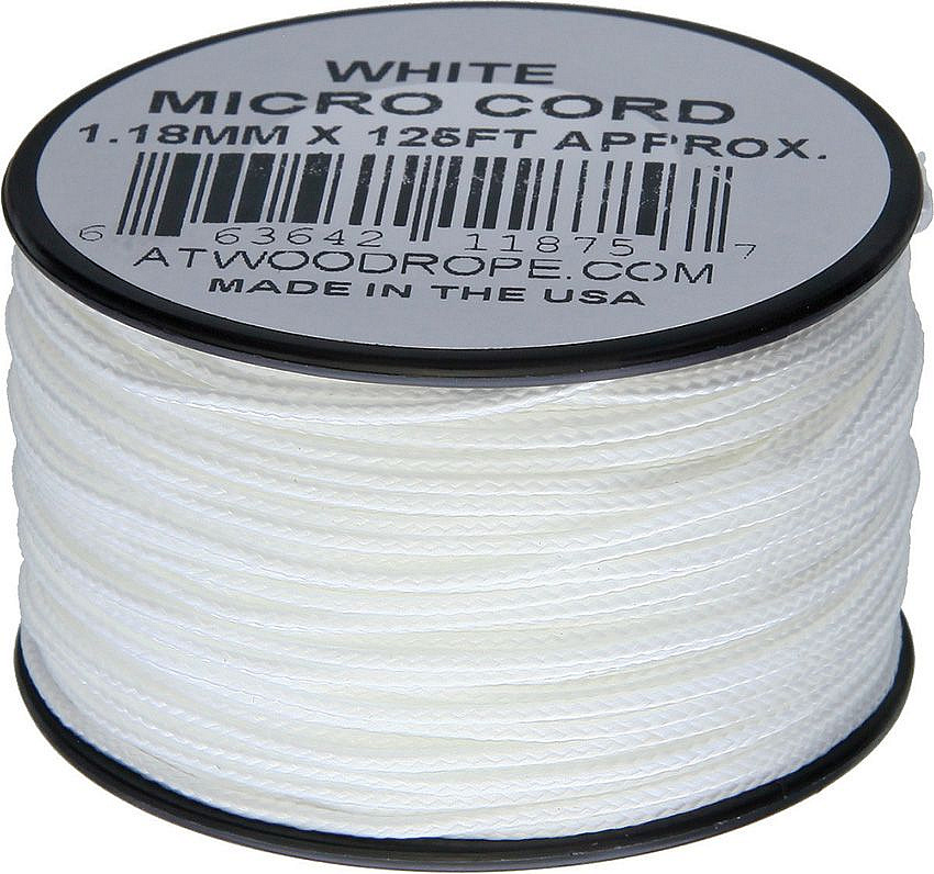 ATWOOD ROPE MFG | Micro Cord 1.18 mm White - cívka cca 38 m | MůjNůž.cz